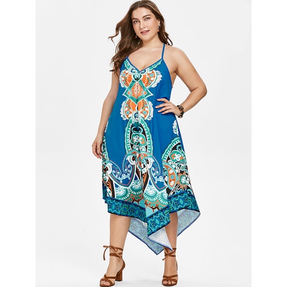 Rosegal for Curves Collection | Dresses | Plus Size Low Cut Tribal ...